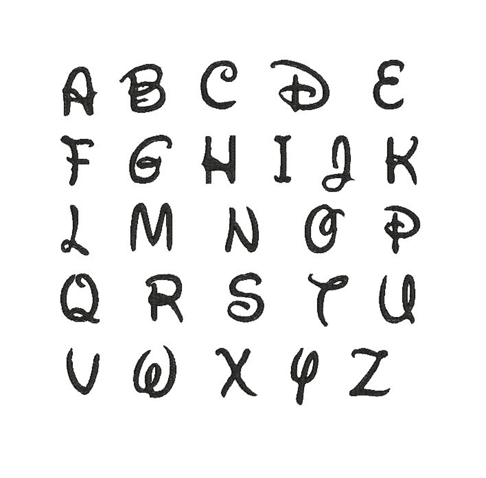 A-Z Alphabet Letter Applique Design, 6 Sizes - Instant Download Machine ...