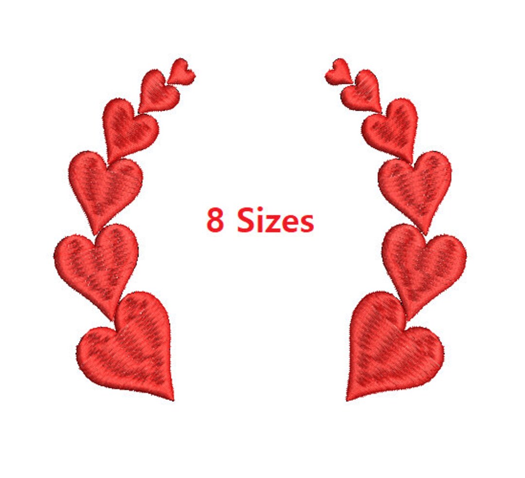Heart Machine Embroidery Design File, Embroidery Designs Heart, Heart ...