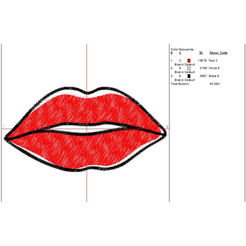 Lips Mini Embroidery Design 7- SIZES - Filled Lips Embroidery Design ...