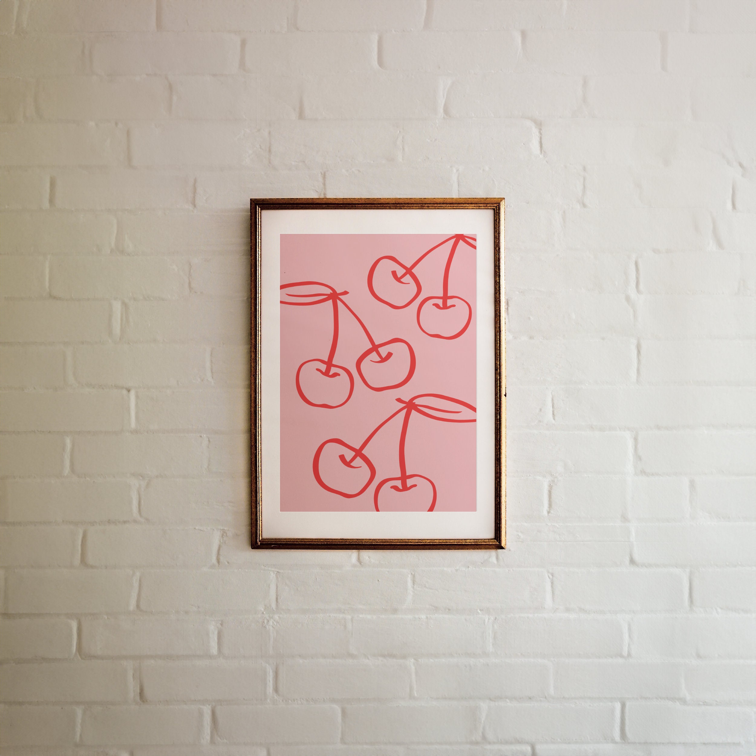 Pink Cherry Croquette Art Print: Trendy Teen Room Decor (digital ...