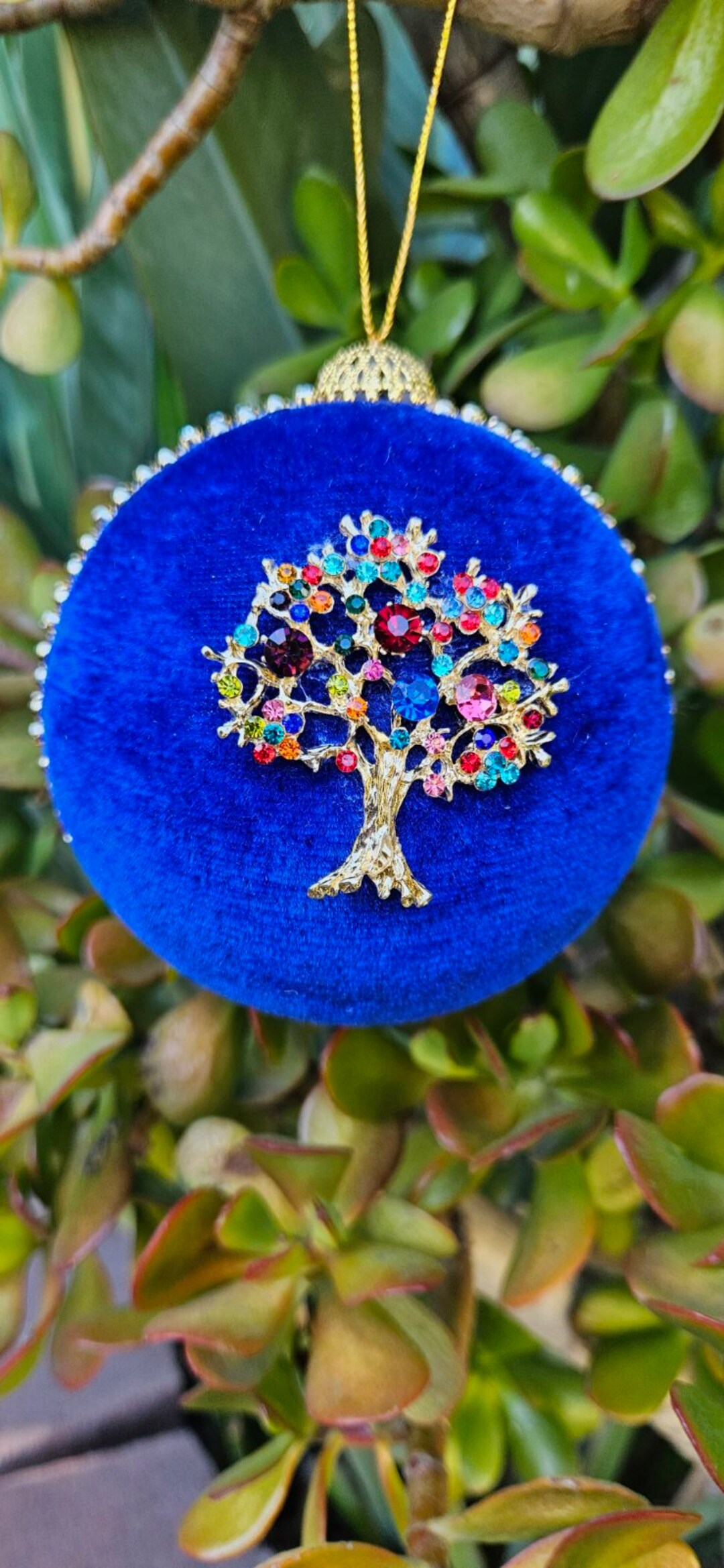Blue Velvet Ornament Tree Christmas Ornament Nature Holiday - Etsy