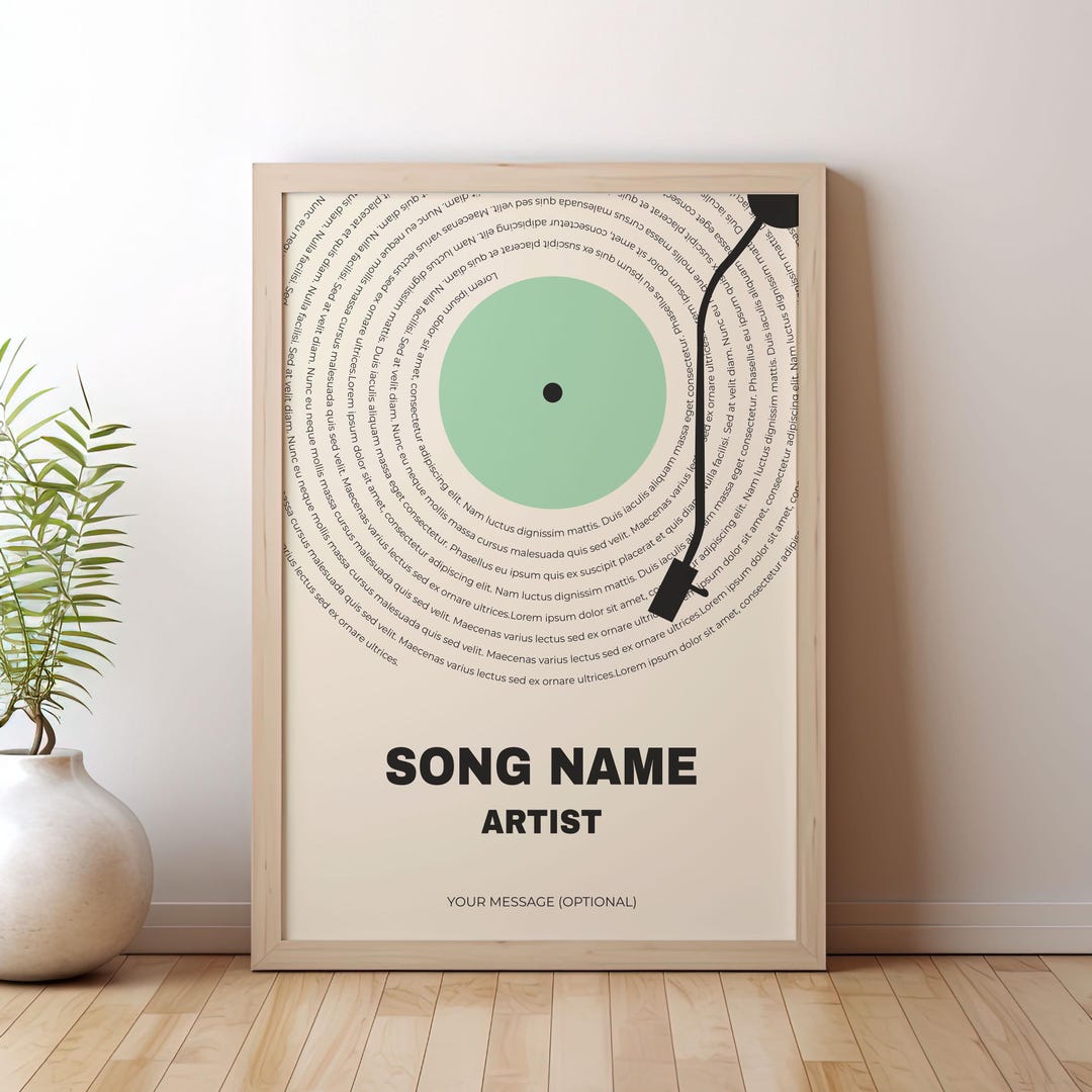 Custom Song Lyrics Print, Personalised Music Poster, Customizable Music ...
