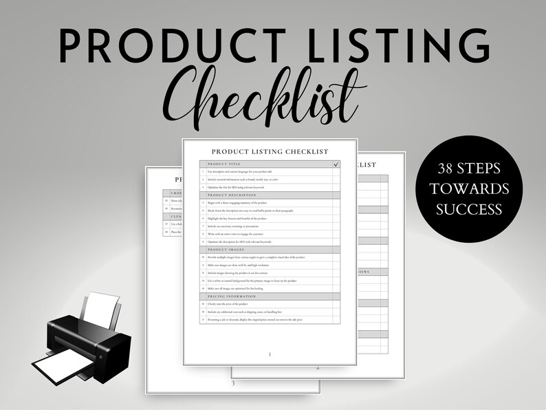 Printable Product Listing Checklist, More Conversions With Seo-friendly ...