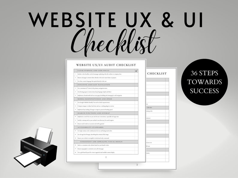 Printable Website UX & UI Audit Checklist, Step-by-step Guide for Your E-commerce Web Design ...