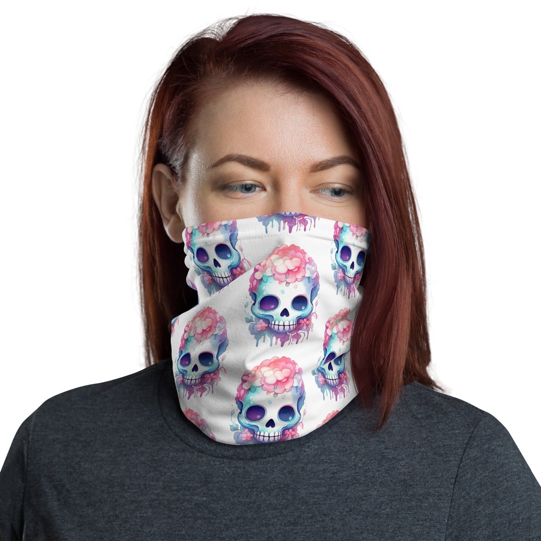 Gothic Skull Neck Gaiter Gothic Skull Mask Cover Emo Mask Cover Punk ...