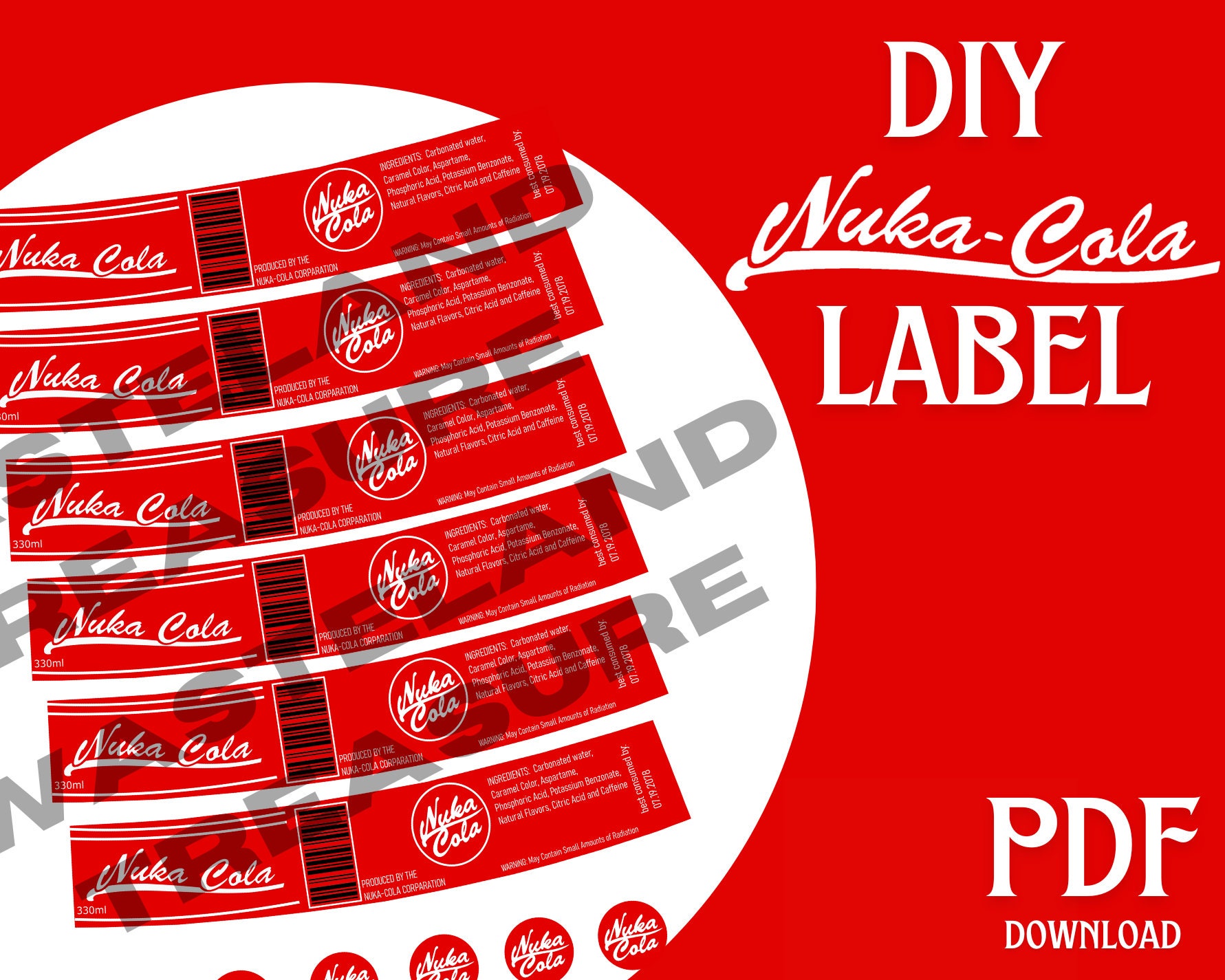 DIY Fallout Inspired Nuka Cola Labels PDF - Etsy Australia