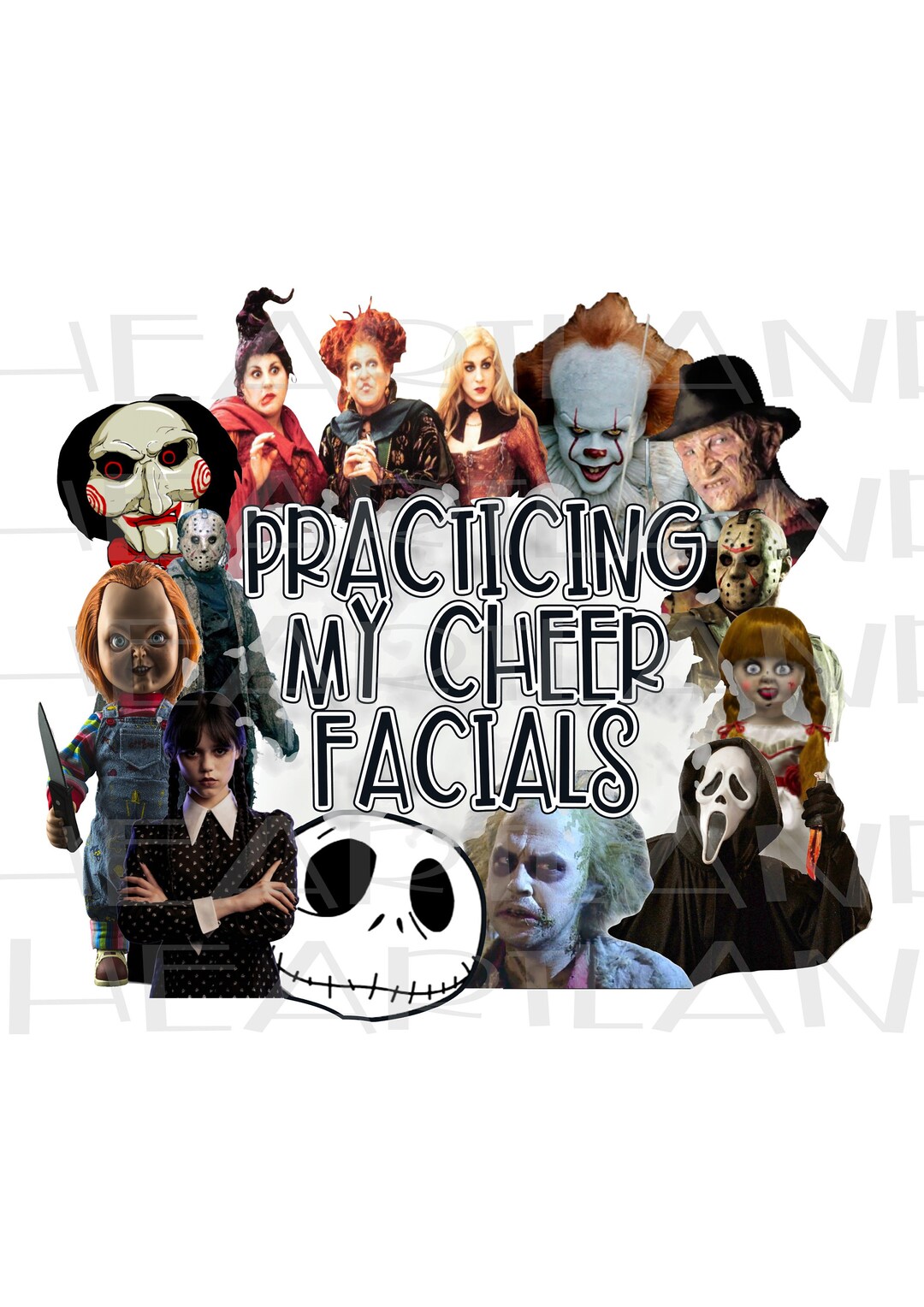 PRACTICING MY CHEER Facials 300 Dpi Png Horror Halloween - Etsy
