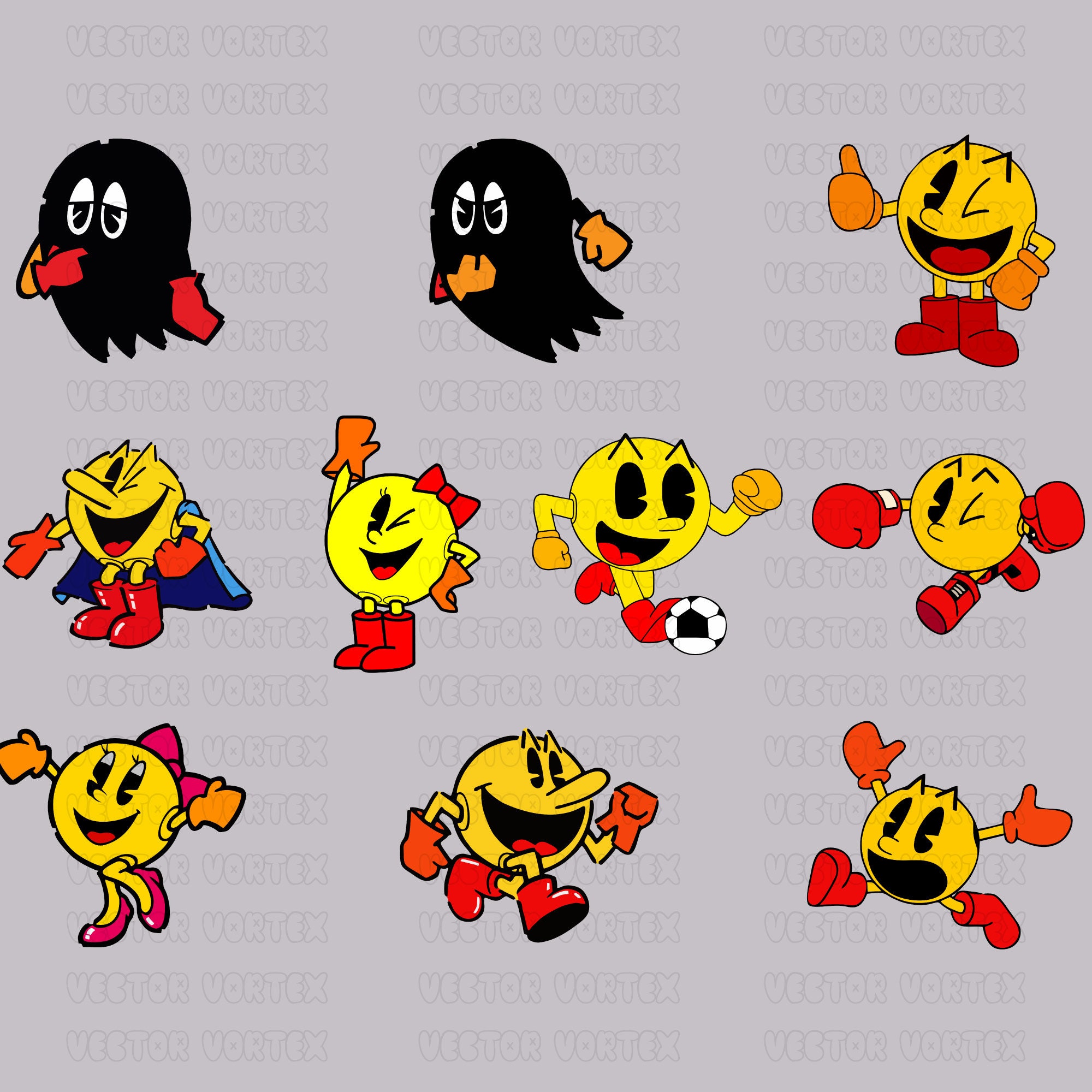 Pac Man SVG Bundle Pacman Png Pacman Ghost Svg Pacman Svg - Etsy