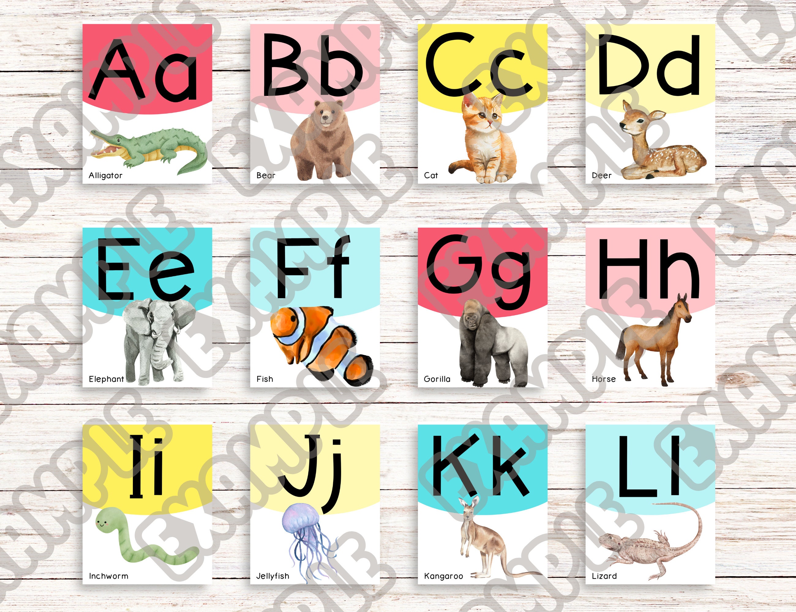 Bright Fruits Alphabet Posters Digital Download Bright Fruits Classroom ...