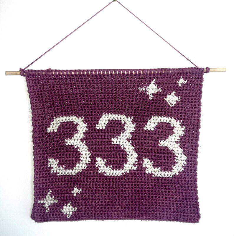 Angel Number - 333 Wall Hanging Crochet Pattern - Etsy