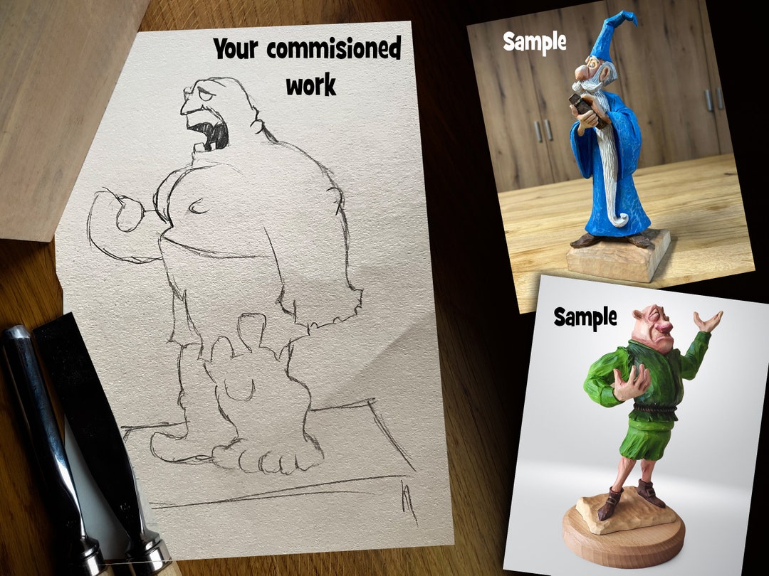 WOODCARVED Giant Ver 2 handmade Wood Carving Commision 12-19 Inches ...