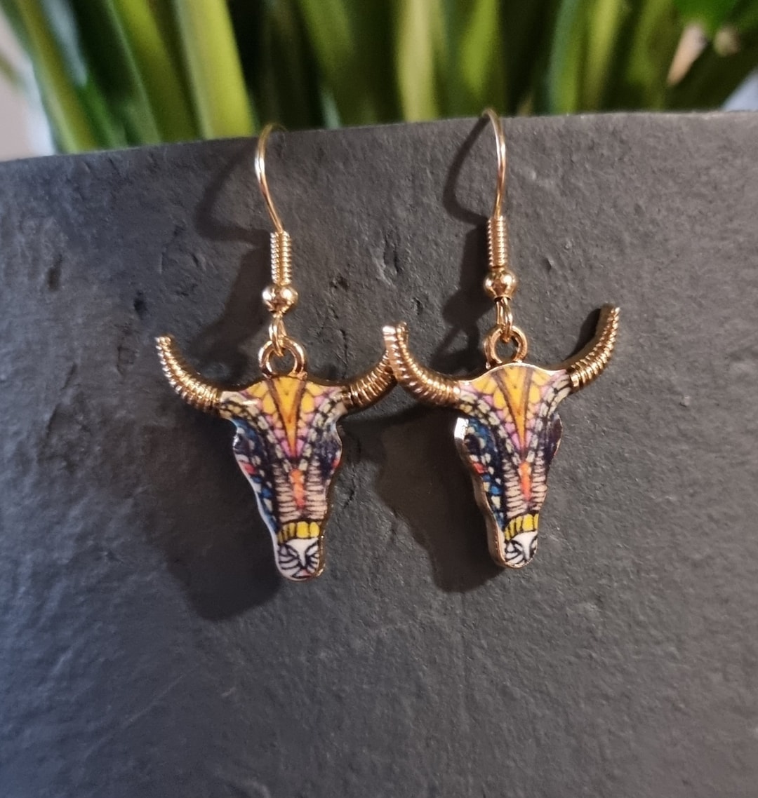 Aztec Long Horn Earrings - Etsy