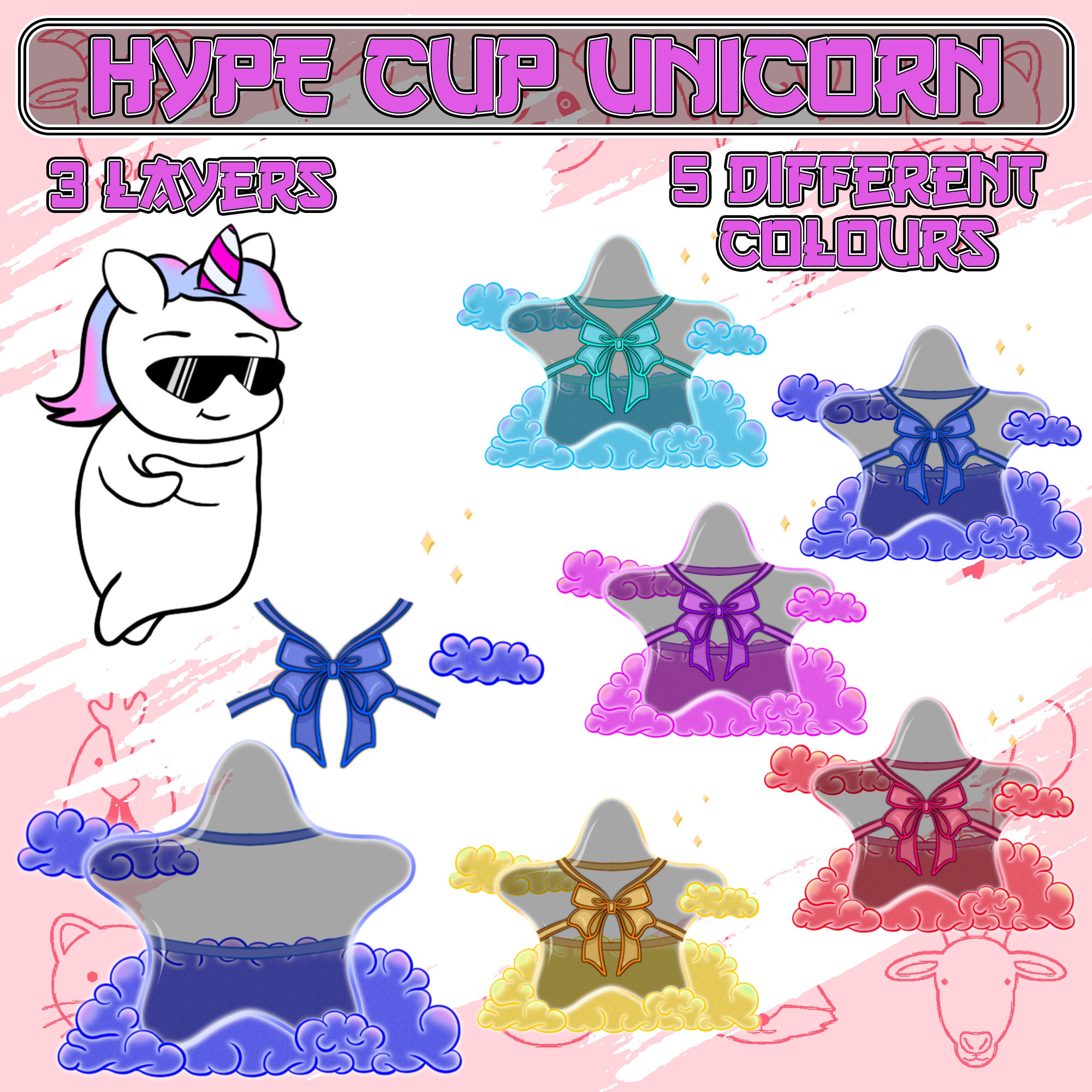 Hype Cup Unicorn Animated Twitch Hype Jar Kawaii Unicorn Dancer Tip Jar ...