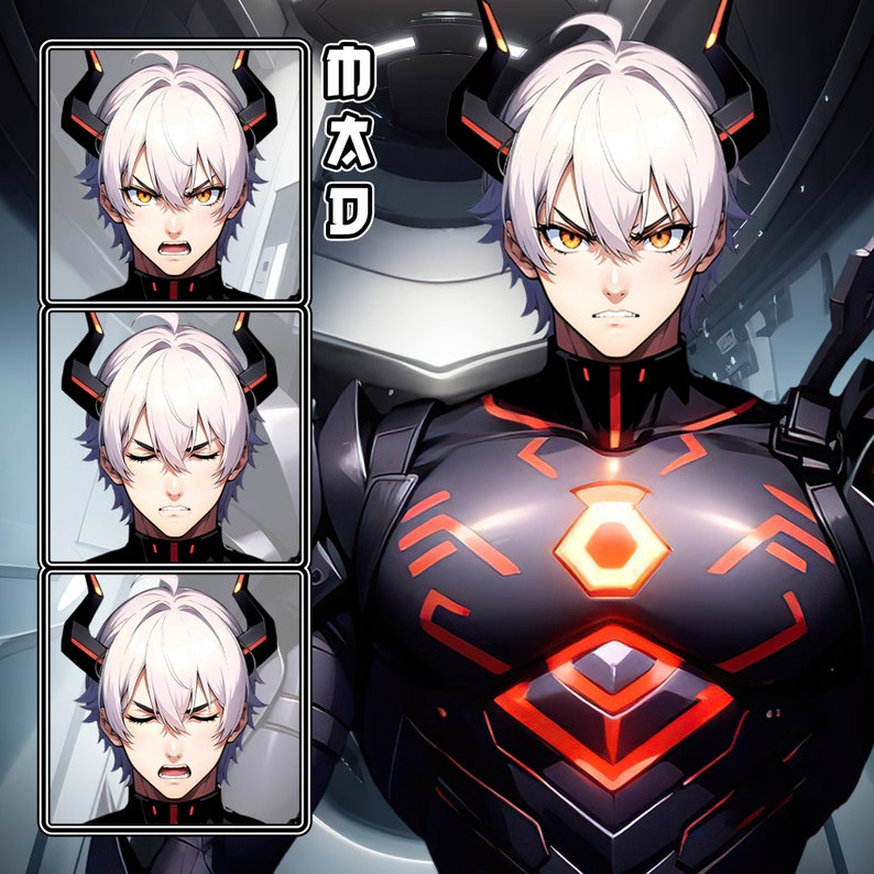 Cyber Villain Pngtuber | 6 Expression | Male Pngtuber , Stream Avatar ...
