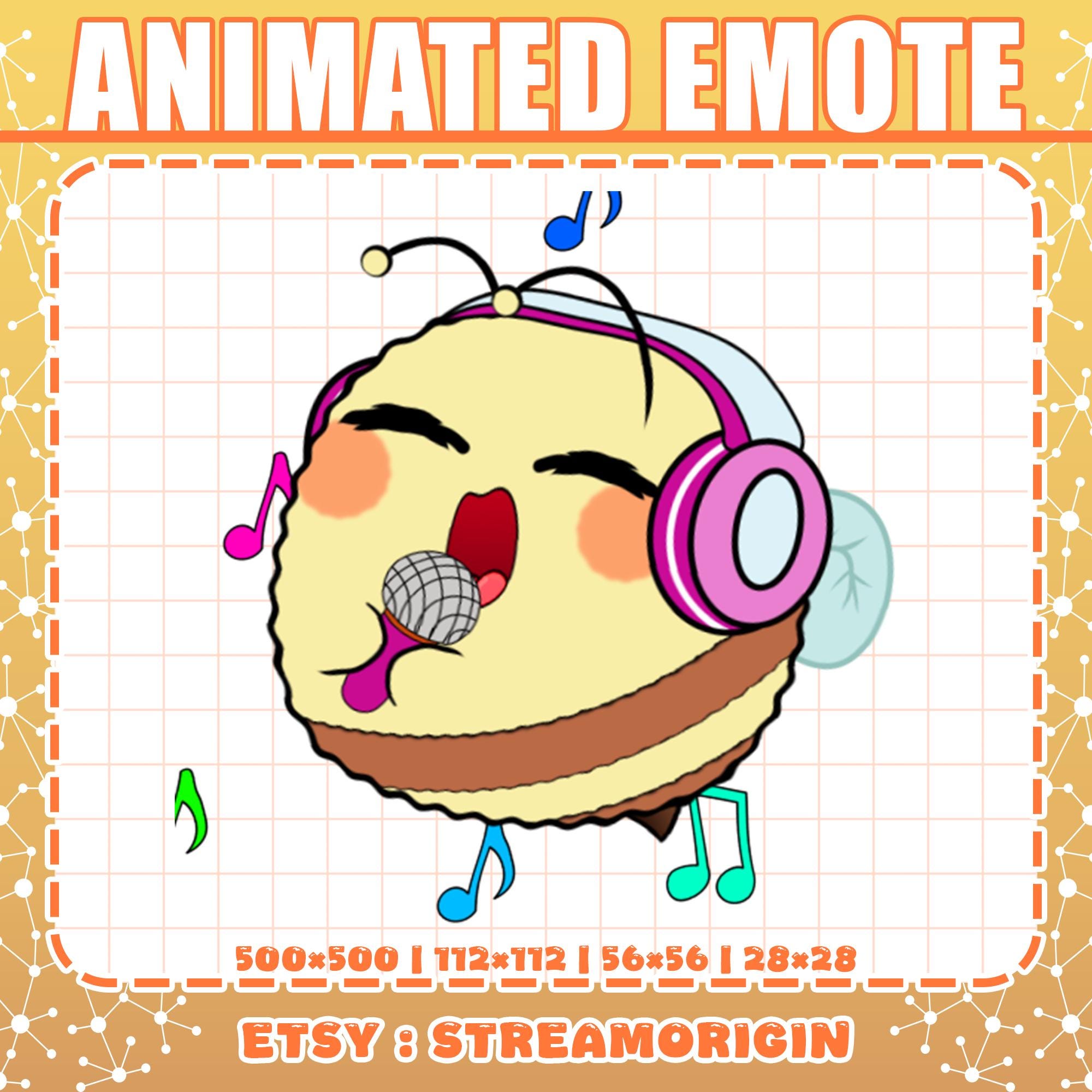 Karaoke Bee Animated Emote , Cute Bee Singing Emote , Party Bee Emote ...