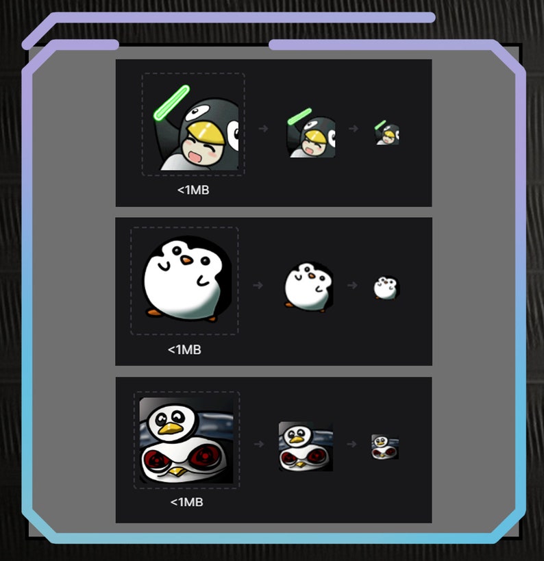 Animated Emotes Penguin Idol Penguin Light Stick Ninja - Etsy