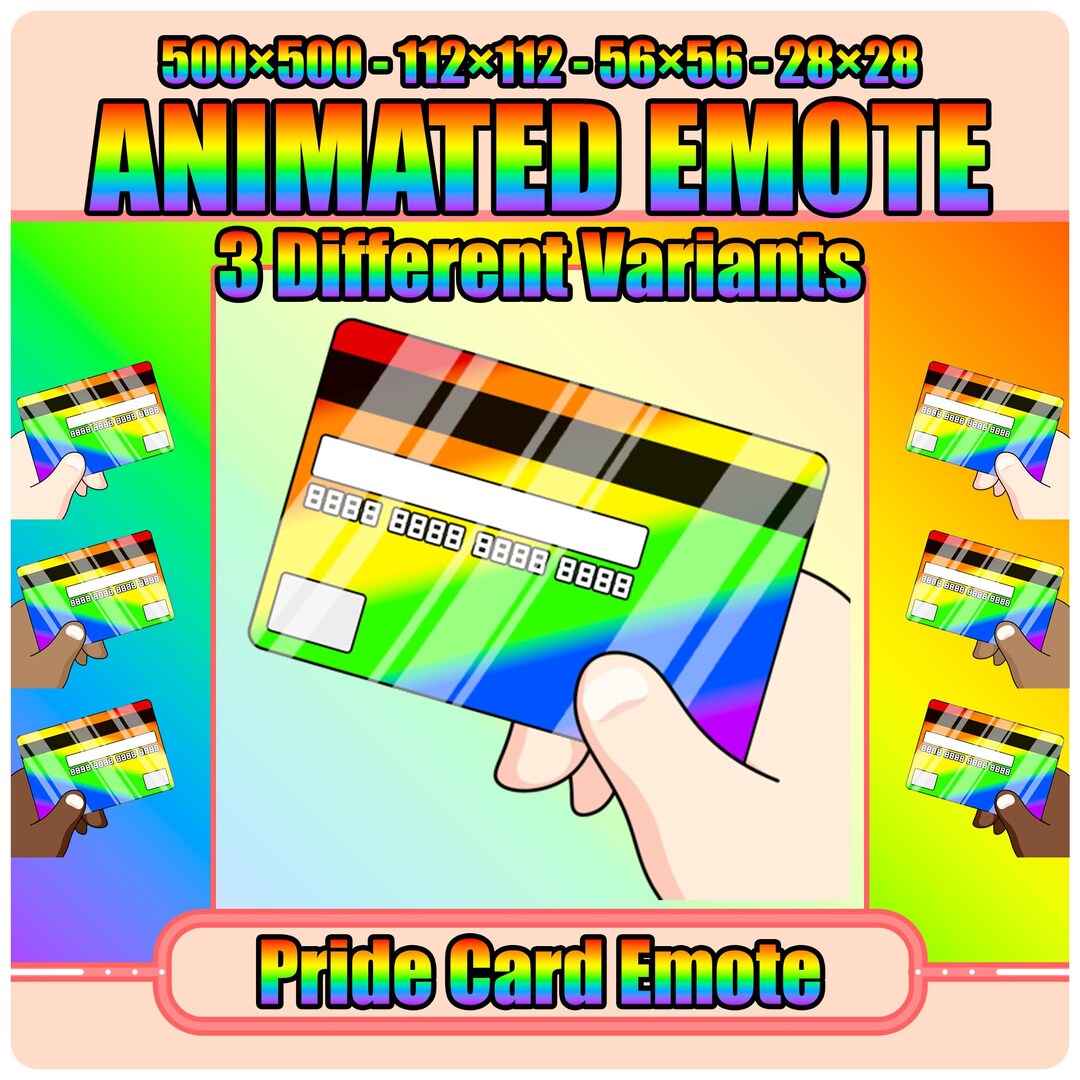 Pride Card Emote | Animated Pride Card Emote, Credit Card Emote, Card ...