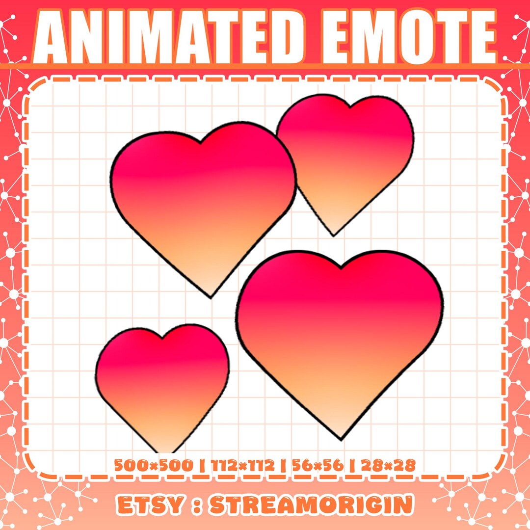 Heart Animated Emotes for Twitch, Kick, Discord, 4 Different Heart ...