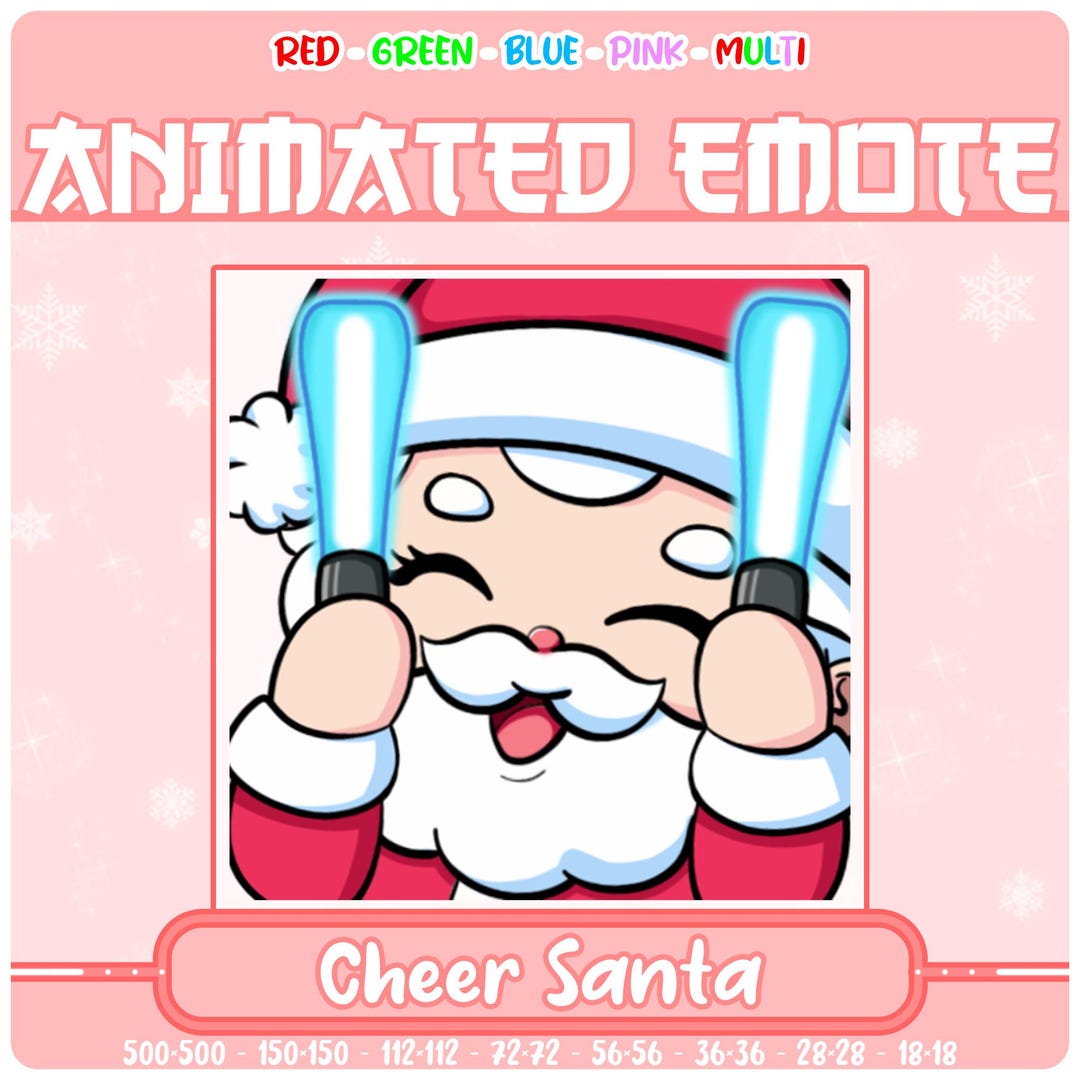 Cheer Santa Emote,christmas Emote,animated Santa Emote,lightstick Emote ...