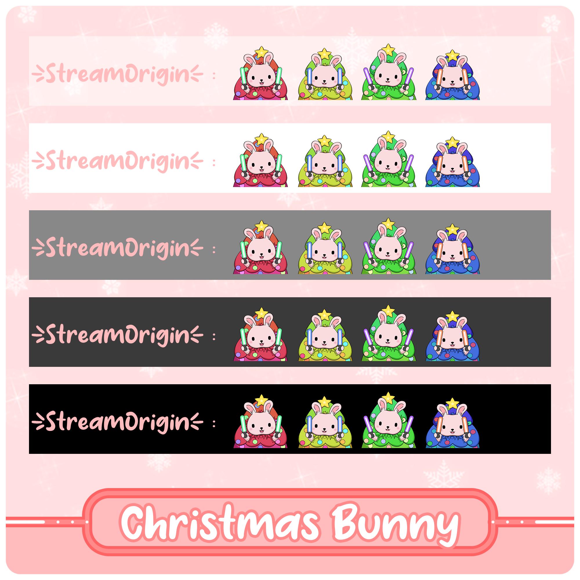 Christmas Bunny Animated Emote | Chibi Christmas Tree Bunny , Kawaii ...
