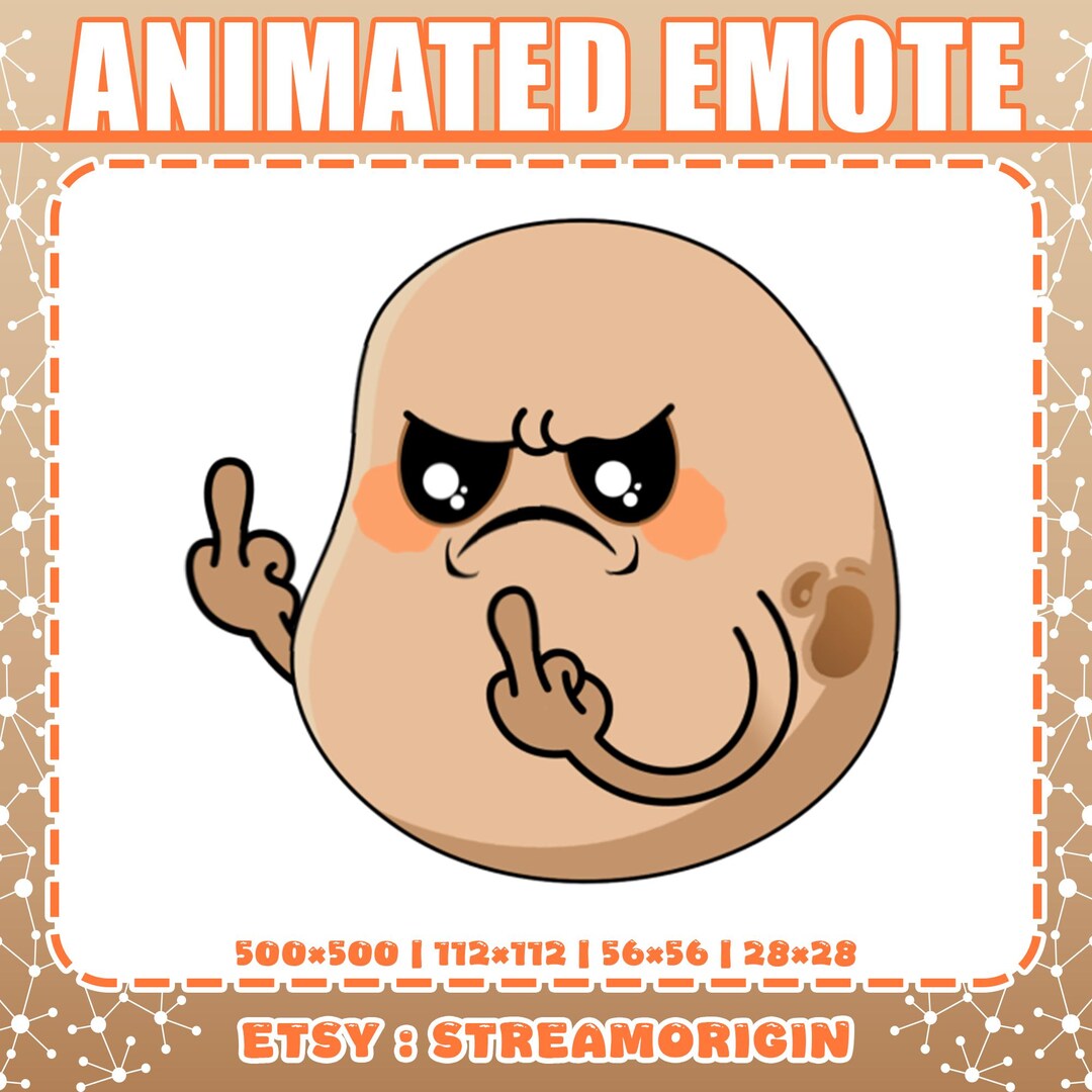 Potato Middle Finger Animated Emote | Cute Potato Emote , Mad Potato ...
