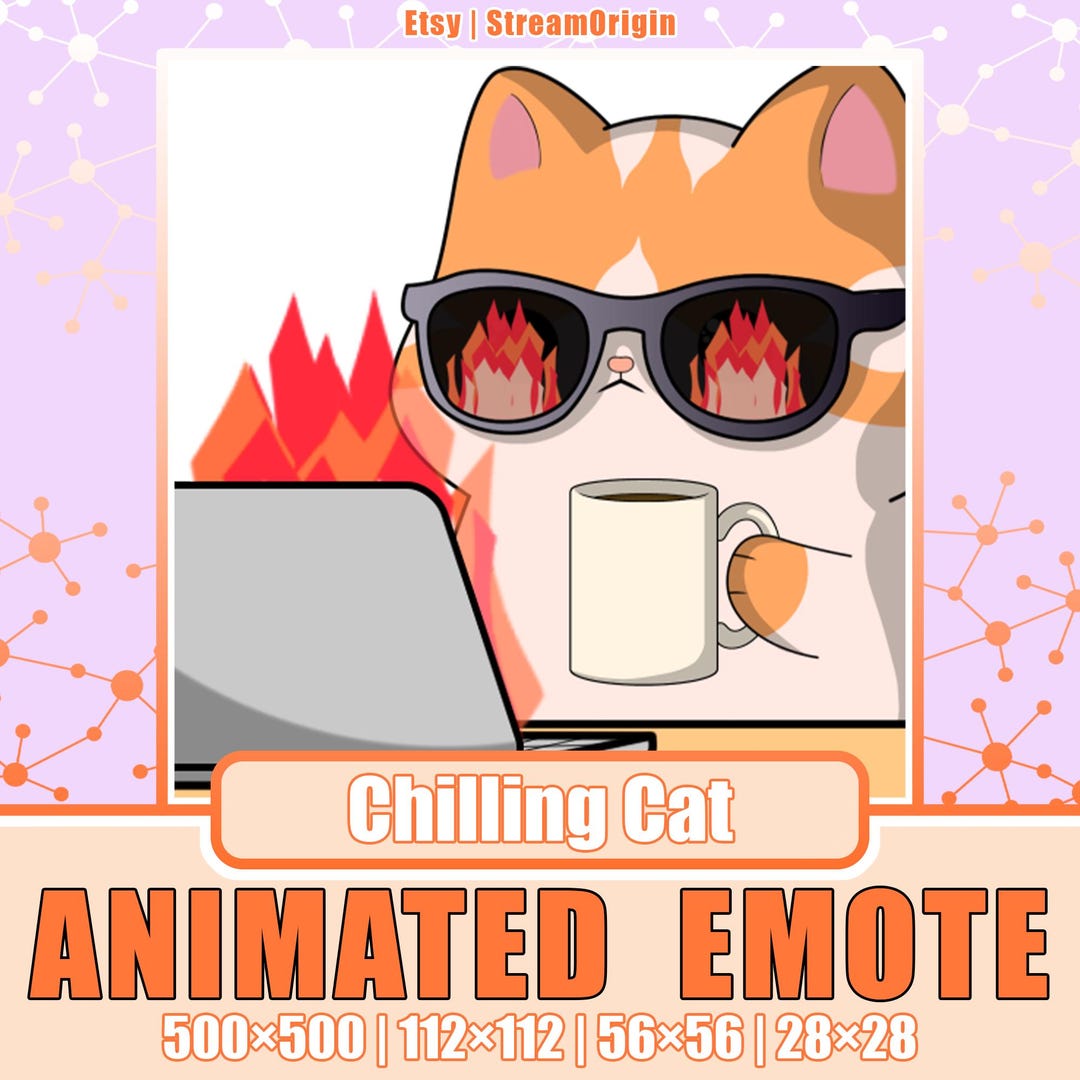 Chilling Cat Emote | Chill Orange Cat Emote, Chill Cat Emote, Let It ...