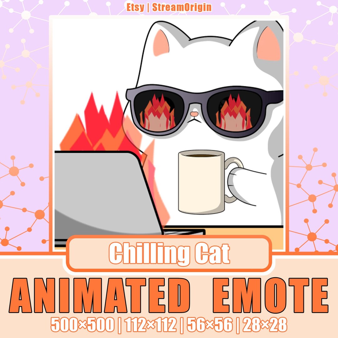 Chilling Cat Emote | Chill White Cat Emote, Chill Cat Emote, Let It ...