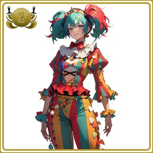 Clown Girl Pngtuber , 4 Expressions , 2D Model 4 Emotions for Streamers ...