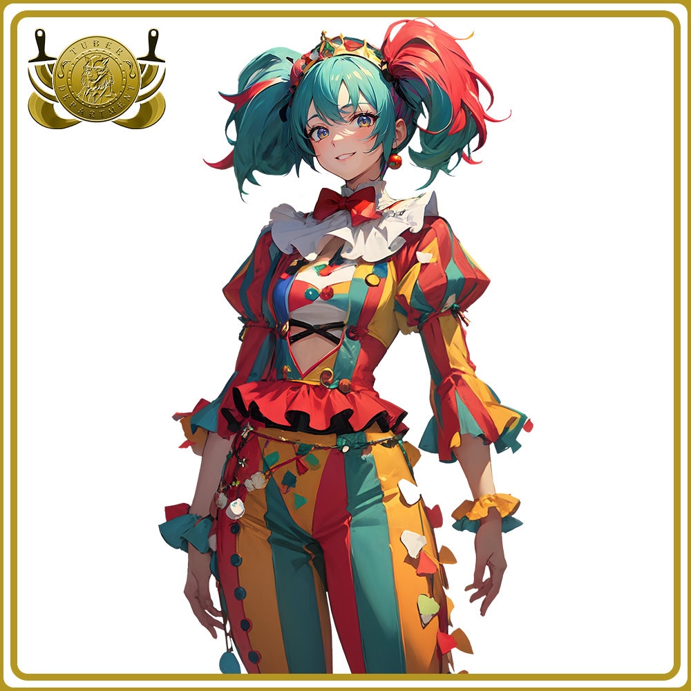 Clown Girl Pngtuber , 4 Expressions , 2D Model 4 Emotions for Streamers ...