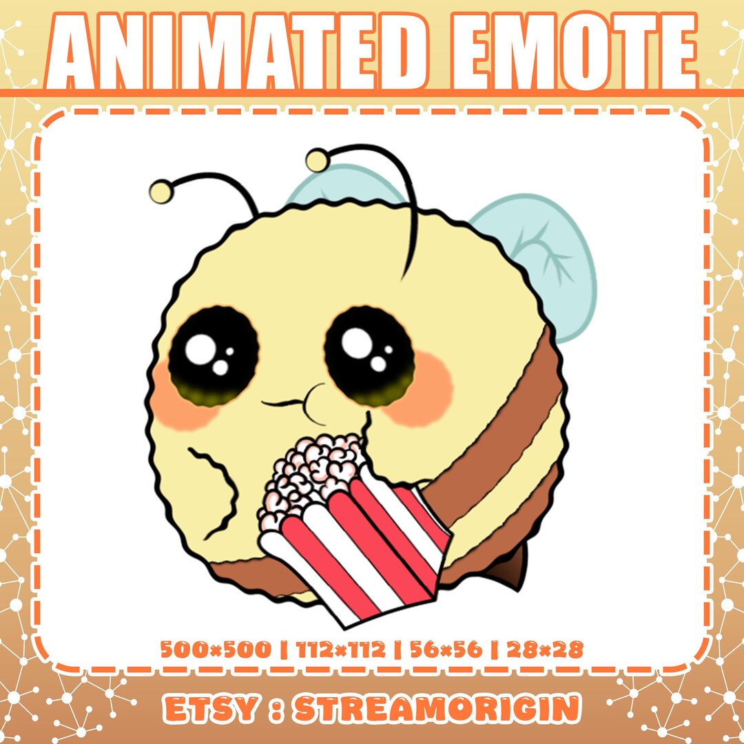Popcorn Bee Animated Emote | Cute Bee Emote , Kawaiibee Emote , Popcorn ...