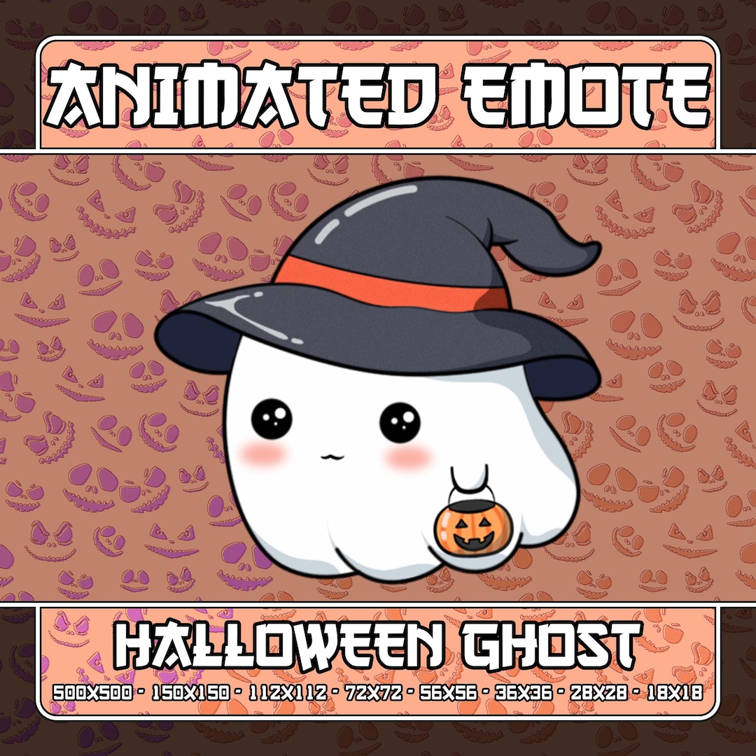 Halloween Ghost Emote | Twitch Animated Emote, Ghost Emote, Cute Emote ...