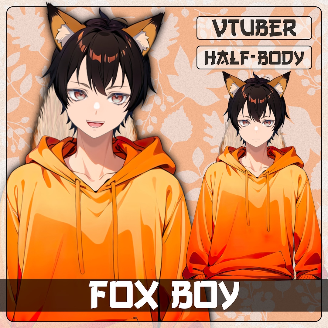 Vtuber - Fox Boy - Half Body Live2d Model for Vtube Studio | Cozy ...