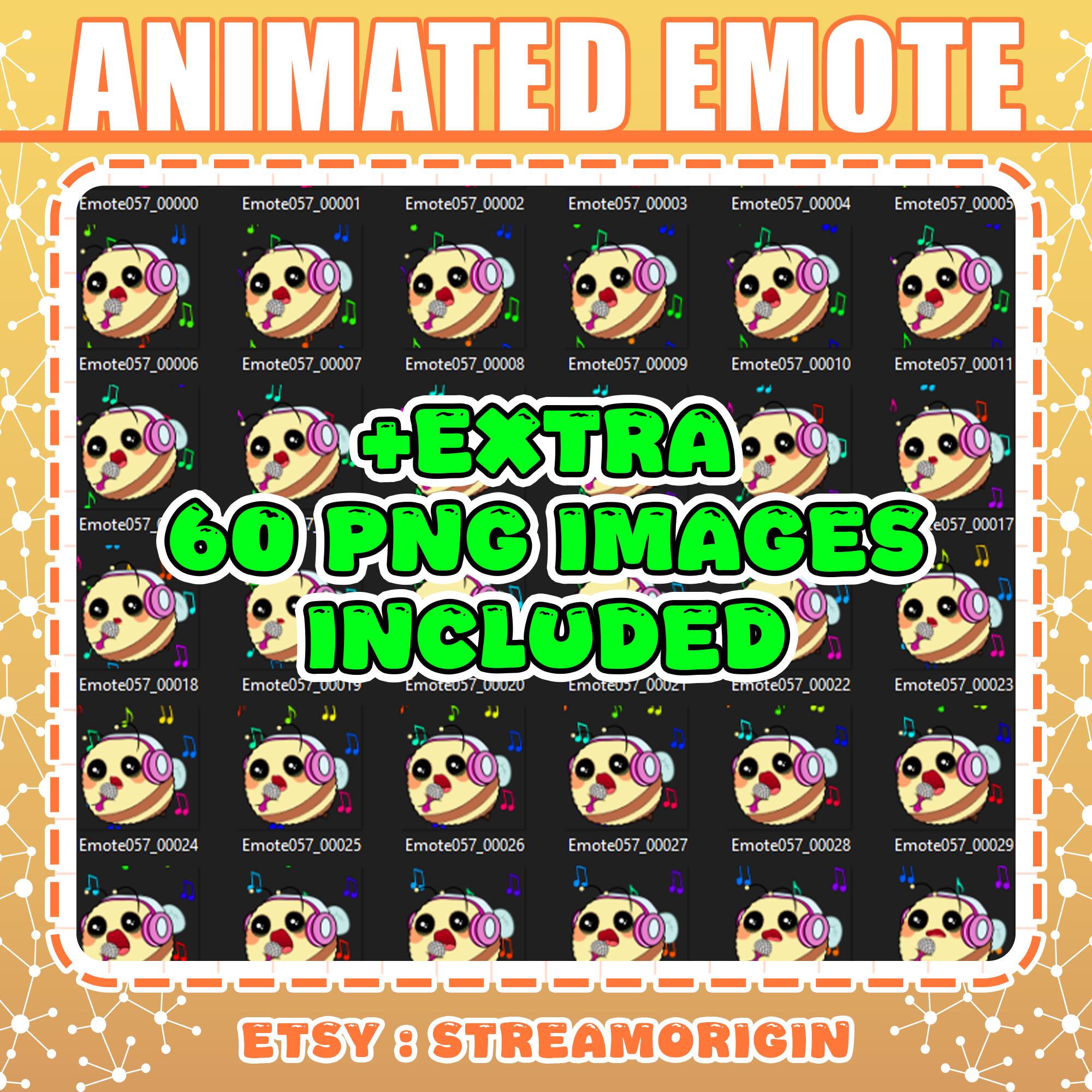 Karaoke Bee Animated Emote , Cute Bee Singing Emote , Party Bee Emote ...