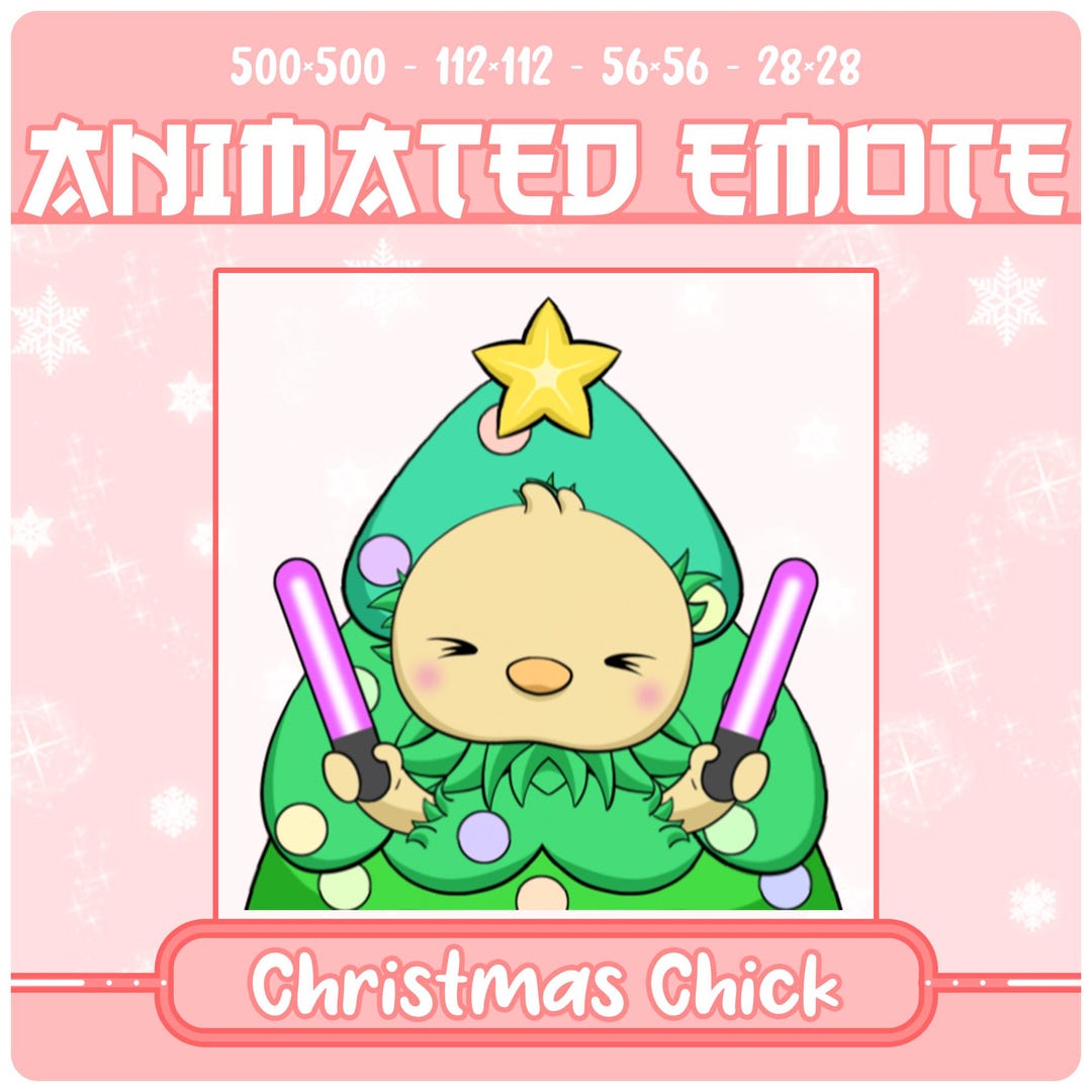 Christmas Chick Animated Emote | Chibi Christmas Tree Chick , Kawaii ...
