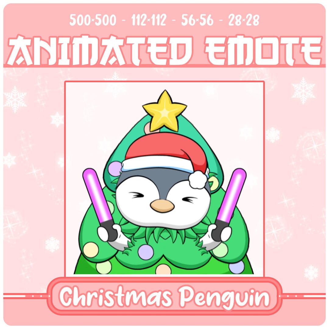 Christmas Penguin Animated Emote | Chibi Christmas Tree Penguin ...