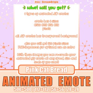 Pink Cat Bread Emote | Pink Cat Emote, Cat Emote, Emote, Animated Emote ...
