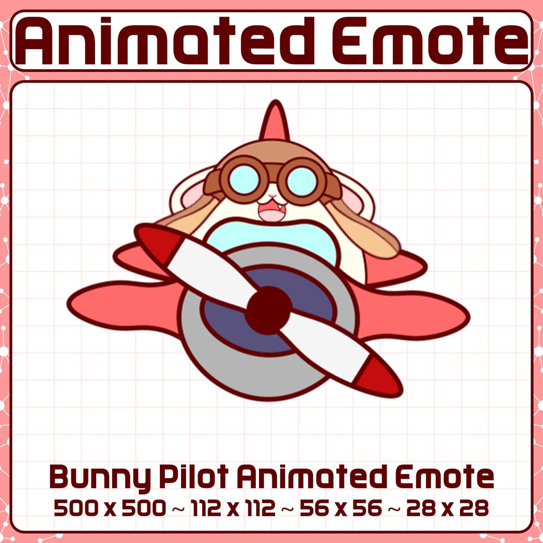 Bunny Pilot Animated Emote | Chibi Bunny Coming With Plane, Ready to ...