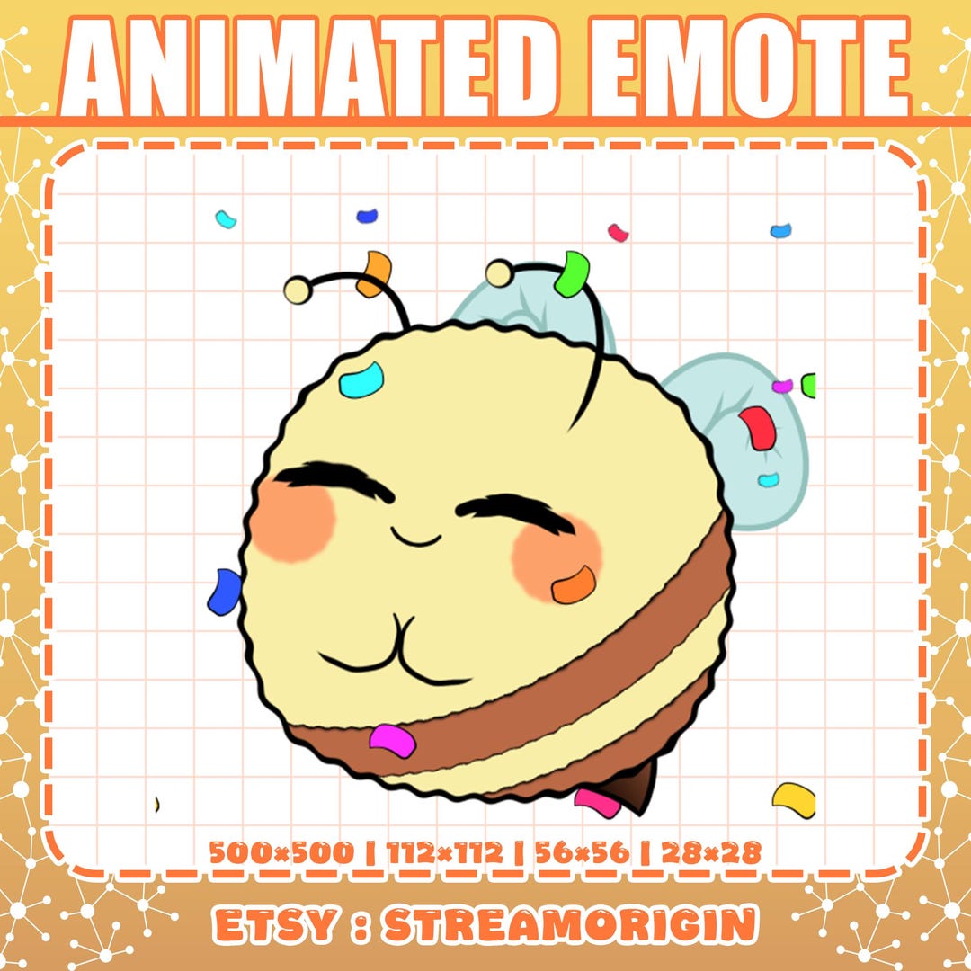 Confetti Bee Animated Emote | Cute Bee Emote , Confetti Emote, Bee ...