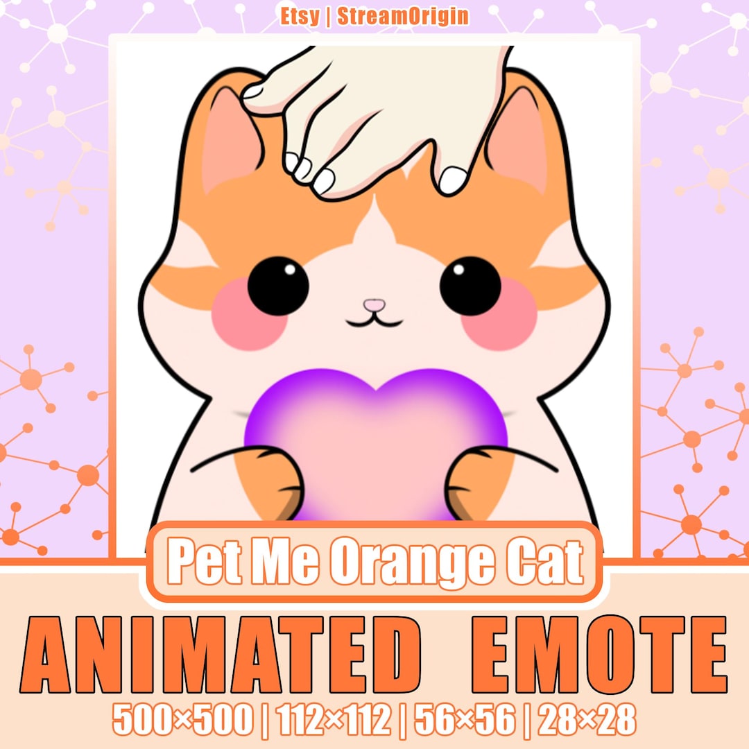 Pet Me Orange Cat Emote | Head Pat Cat Emote , Orange Cat Emote ...