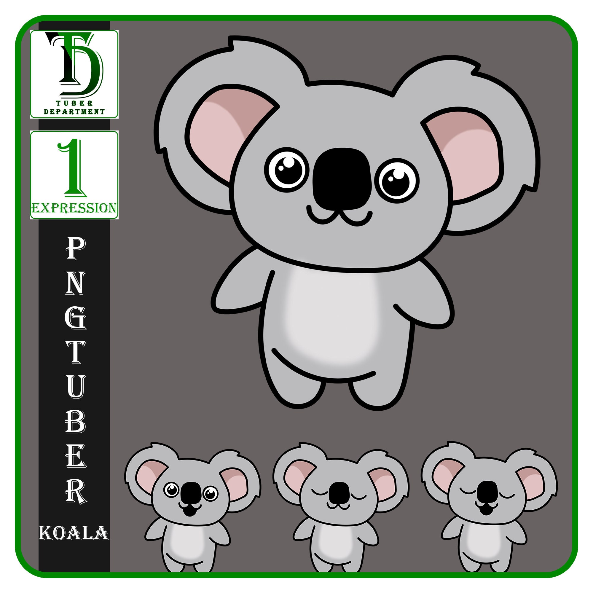 Koala Pngtuber / 1 Expressions / 2D Model With 4 PNG for Streamer ...