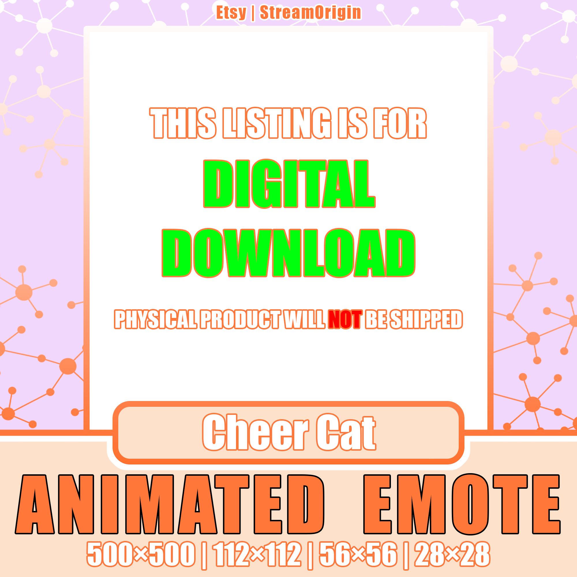 Black Cat Cheer Animated Emote | Black Cat Emote, Cat Cheering Emote ...