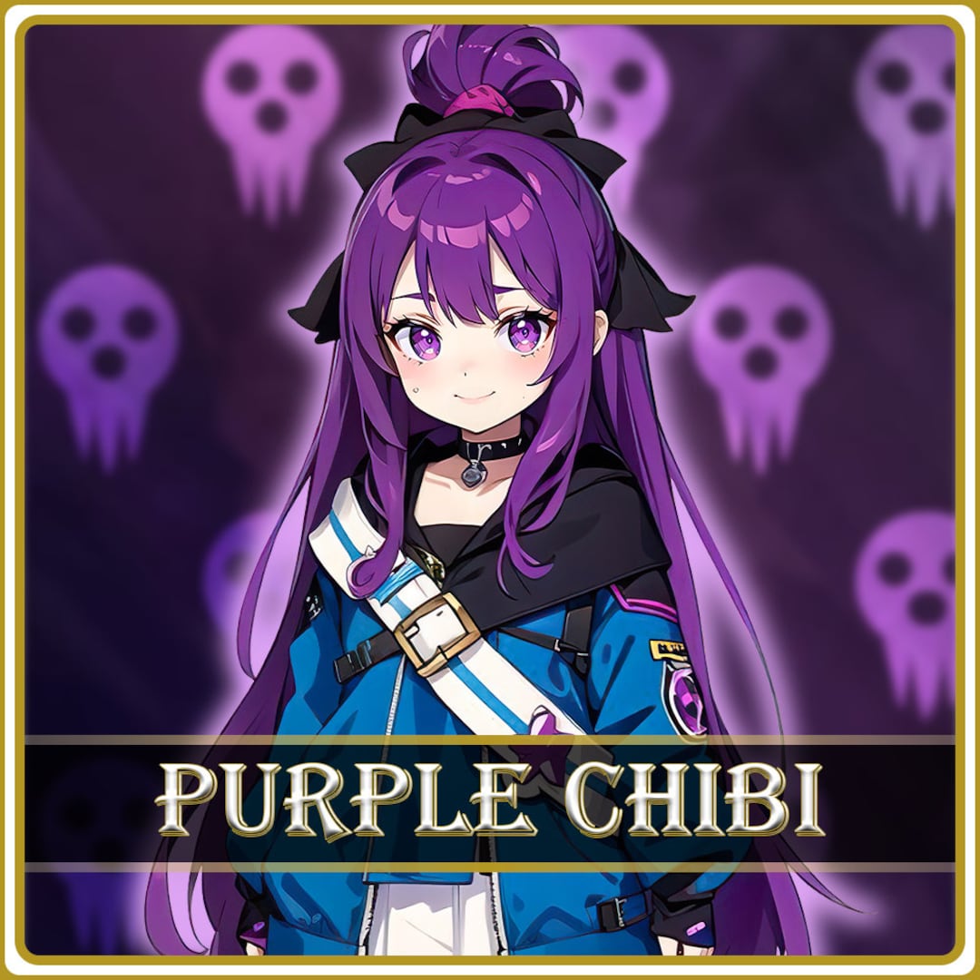 Purple Chibi Pngtuber , 4 Expressions , Chibi Pngtuber , Chibi Goth ...