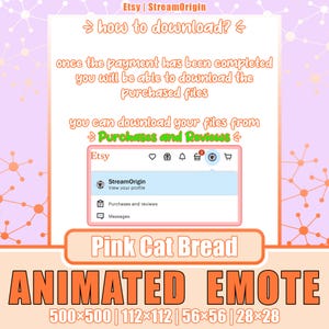 Pink Cat Bread Emote | Pink Cat Emote, Cat Emote, Emote, Animated Emote ...