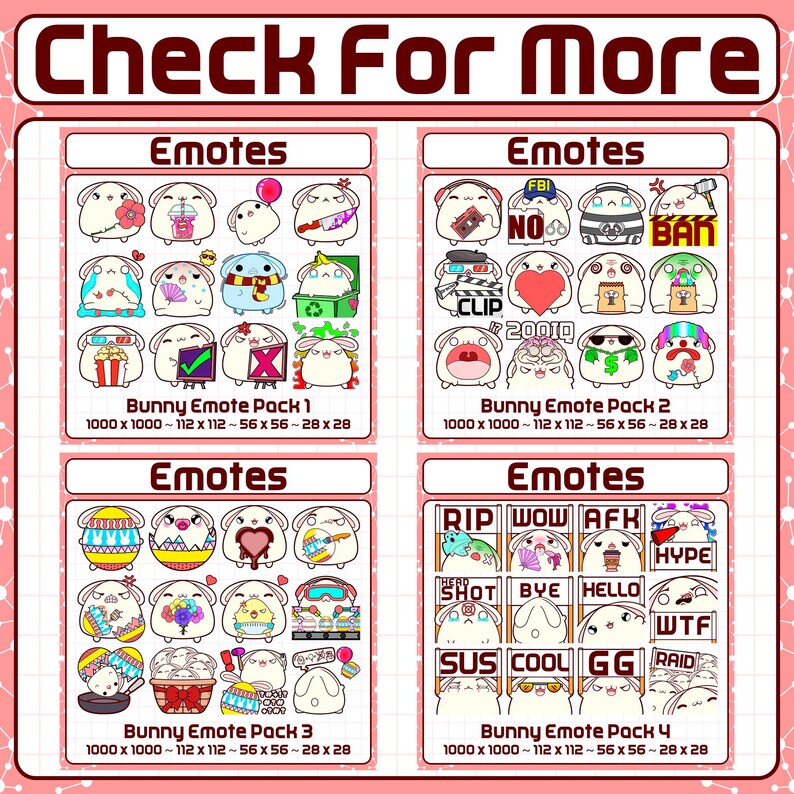 Bunny Cheer Animated Emote | Chibi Bunny Hops With Light Sticks, Ready ...