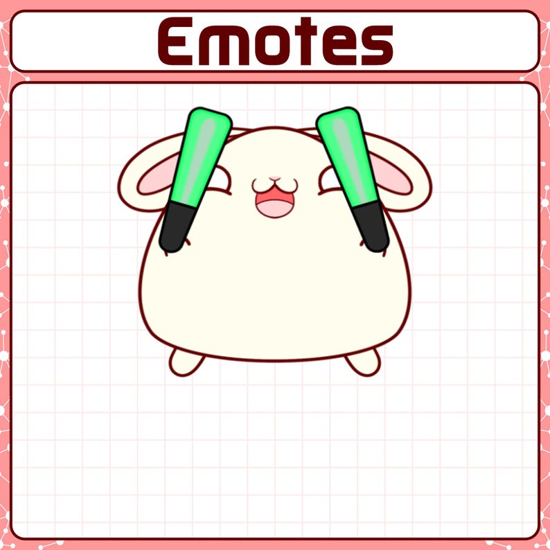 Bunny Cheer Animated Emote | Chibi Bunny Hops With Light Sticks, Ready ...
