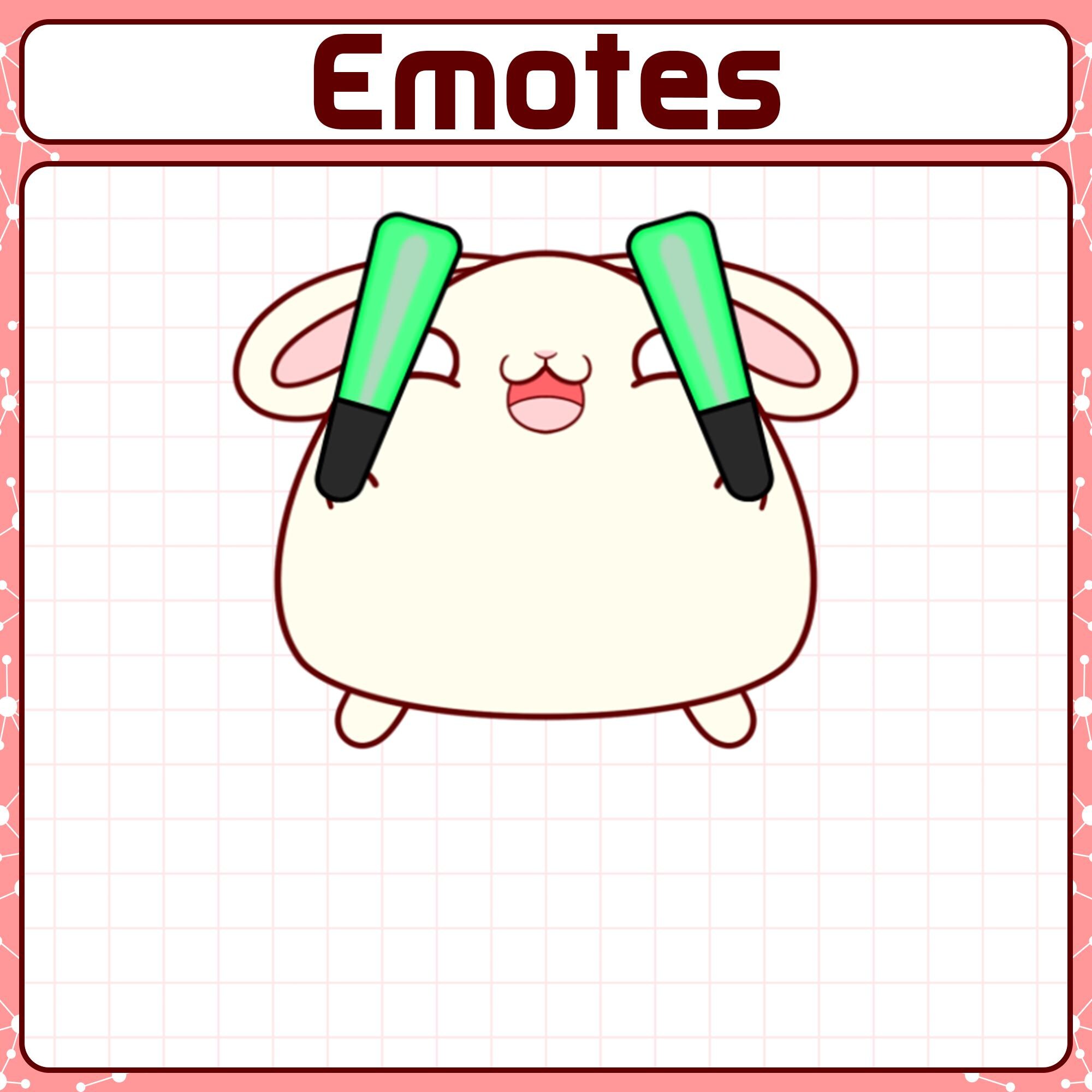 Bunny Cheer Animated Emote | Chibi Bunny Hops With Light Sticks, Ready ...