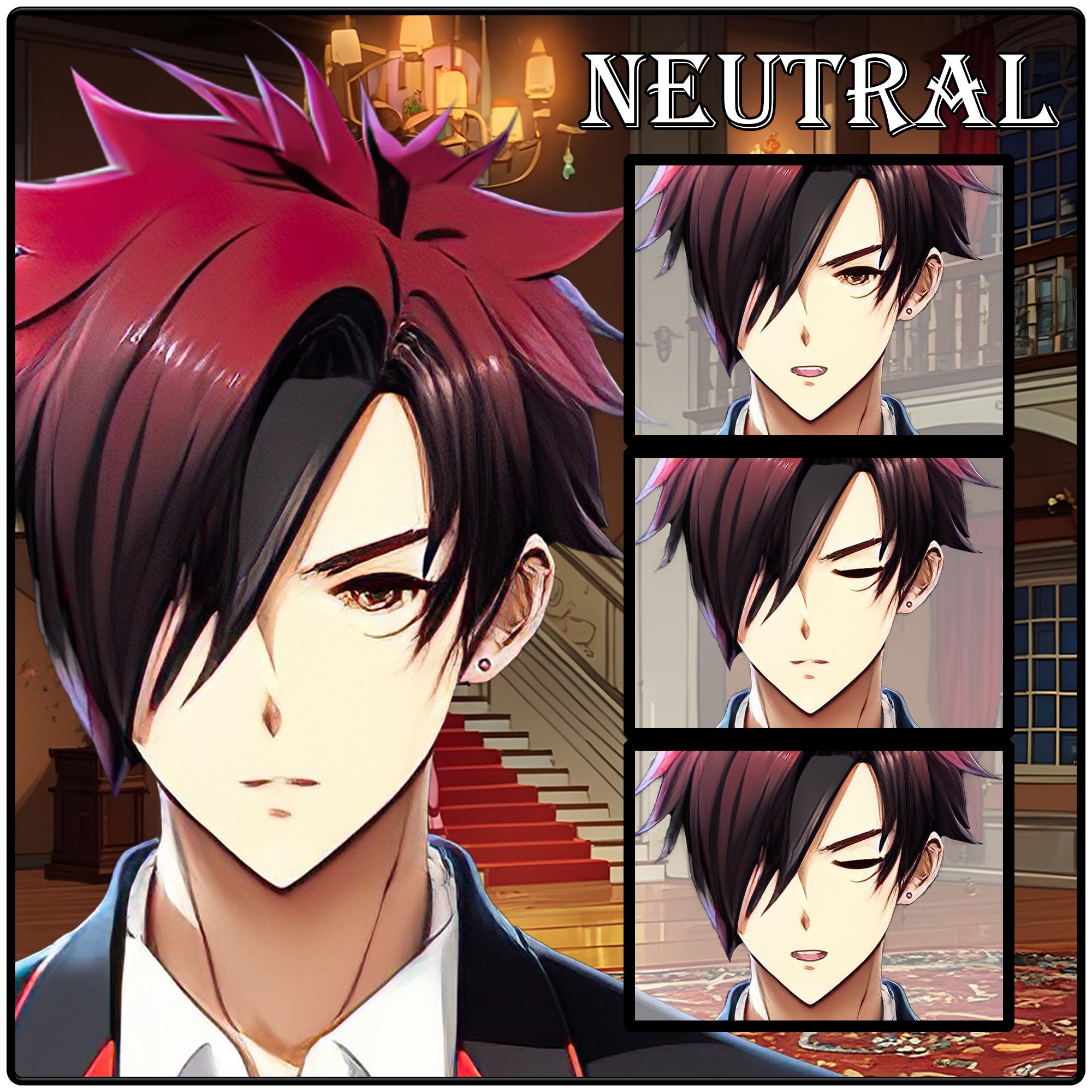 Red Servant Pngtuber 1 Expression Male Pngtuber PT-014 PNG Tuber for ...