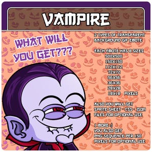 Vampire Emote | Animated Vampire Emote, Halloween Emote, Dracula Emote ...