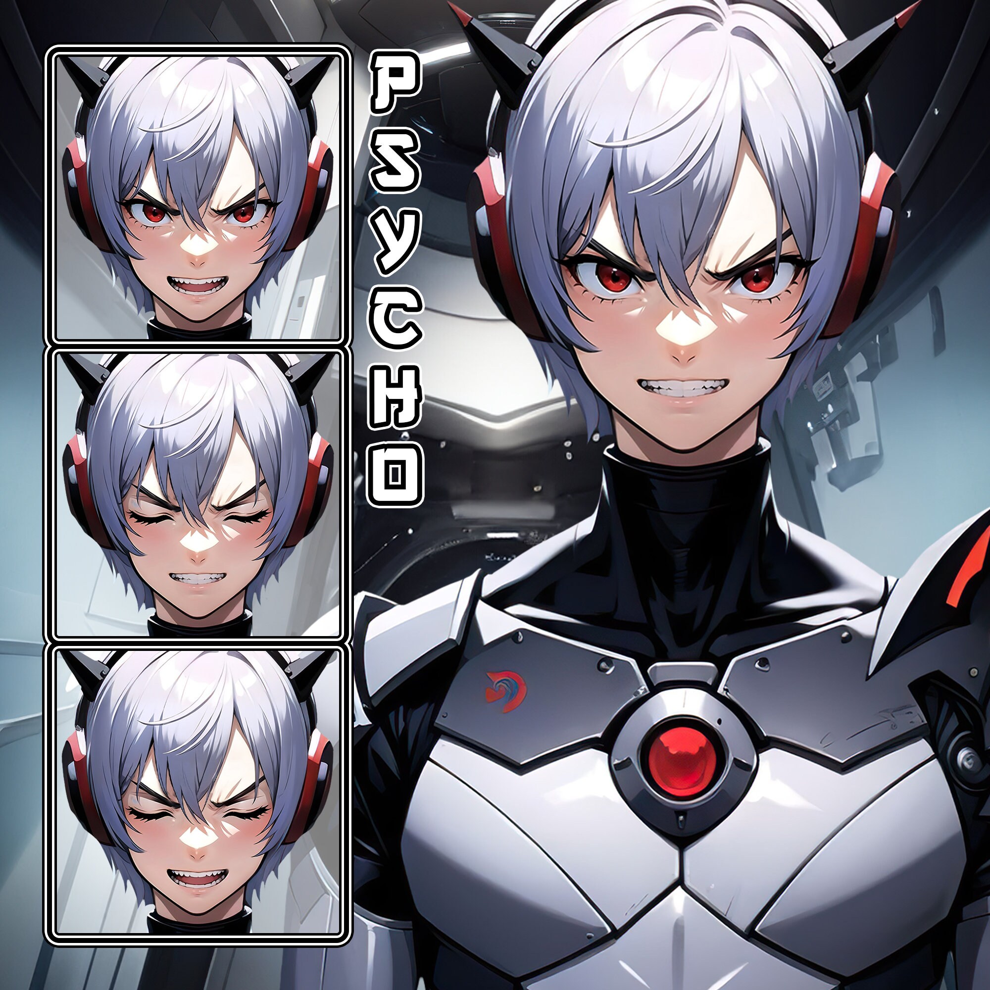 Cyber Man Pngtuber | 6 Expression | Pngtuber Boy, Stream Avatar, Stream ...