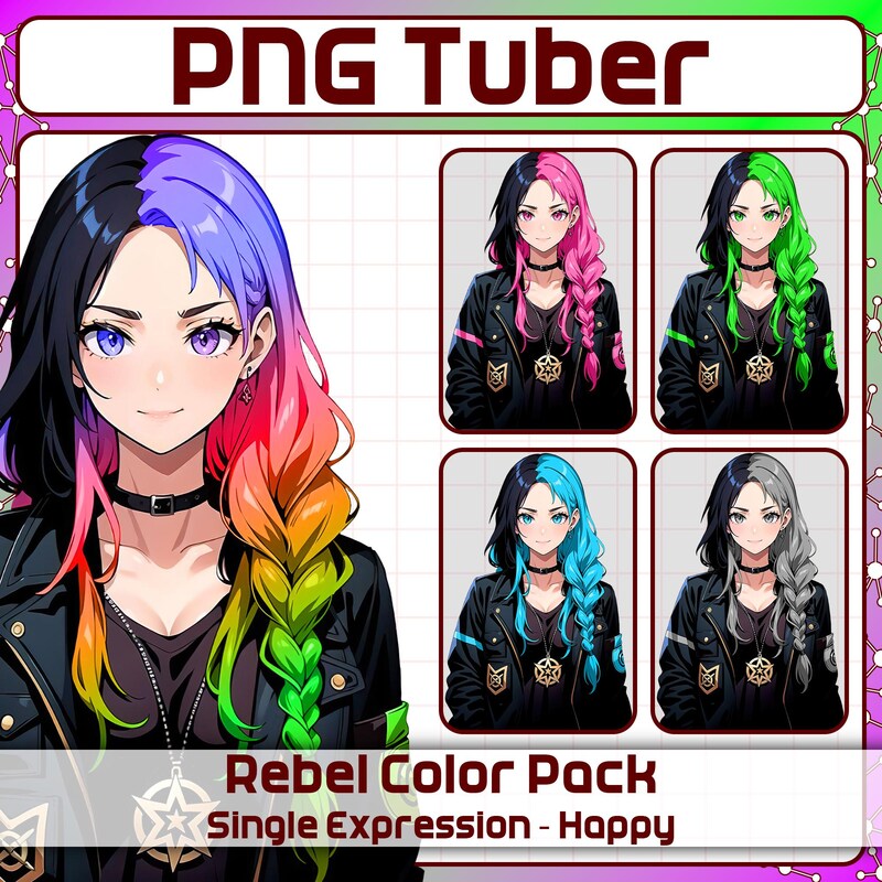 Blue Hair Png Tuber - Etsy